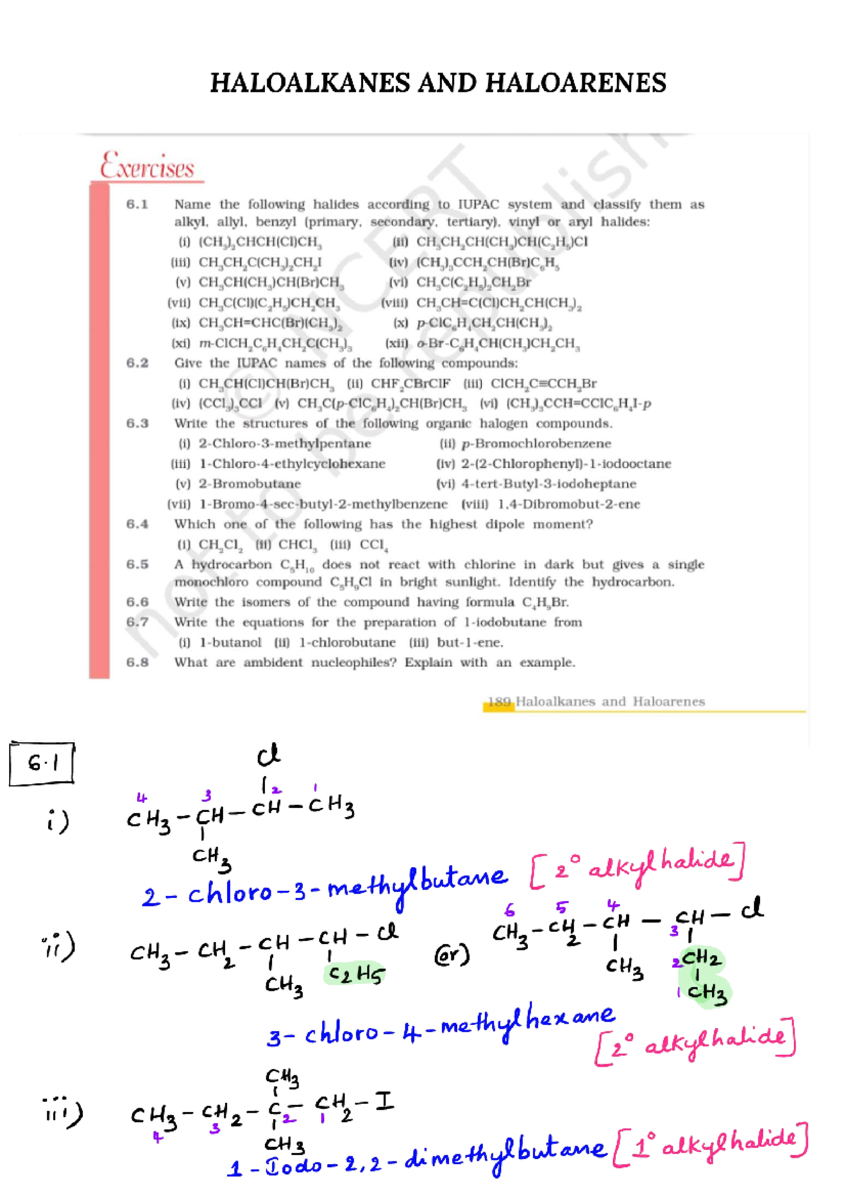 IUPAC Nomenclature and Classification of Haloalkanes and Haloarenes ...