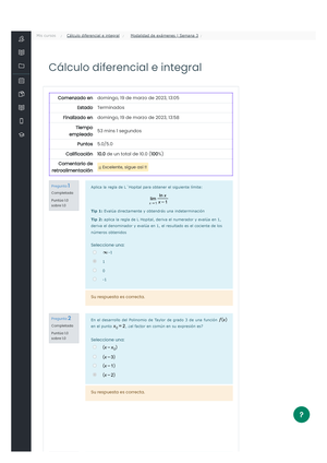 Calculo Diferencial e integral examen semana 4 - 22/11/23, 21:39 Modalidad de exámenes | Semana ...