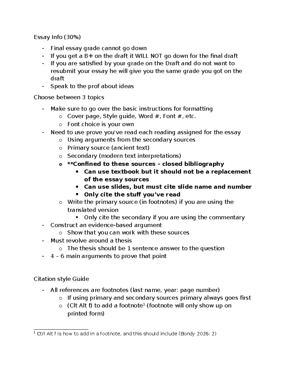 HIS 2102 - Final Essay Guidelines and Grading Policy - Studocu