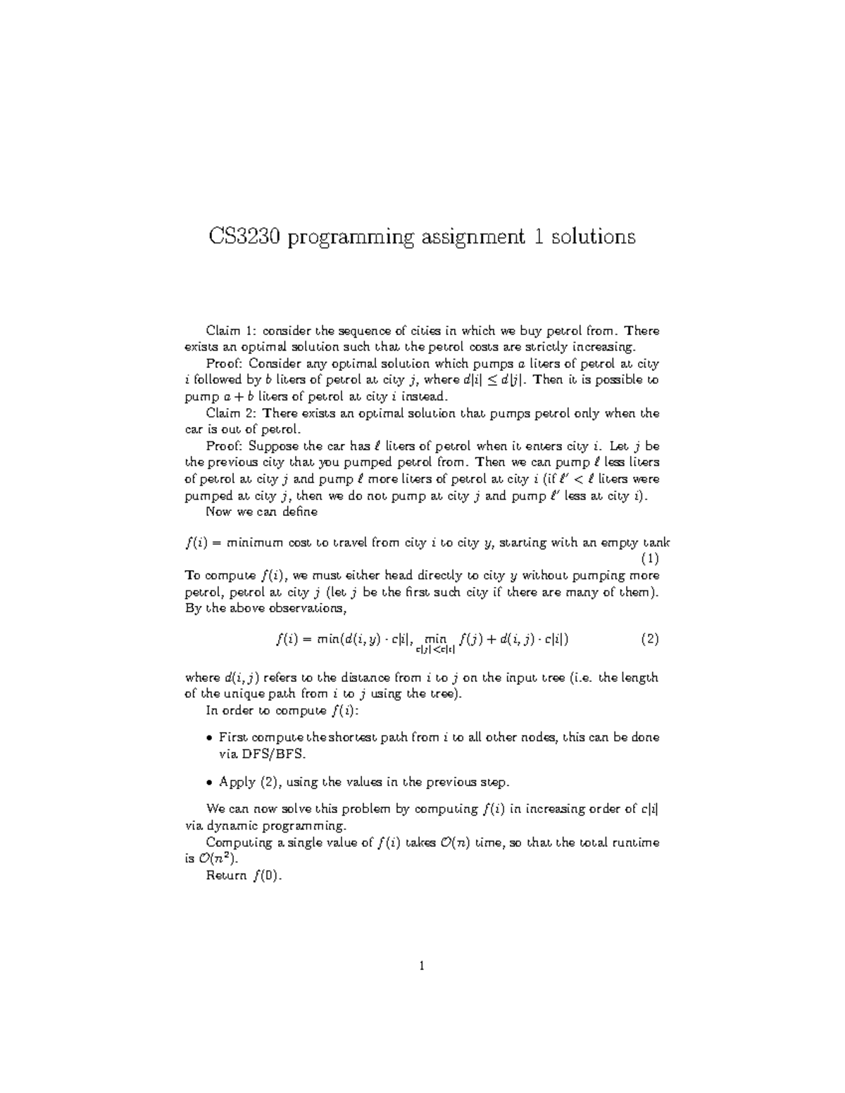 Programming Assignment 1 Solution Cs3230 Programming Assignment 1