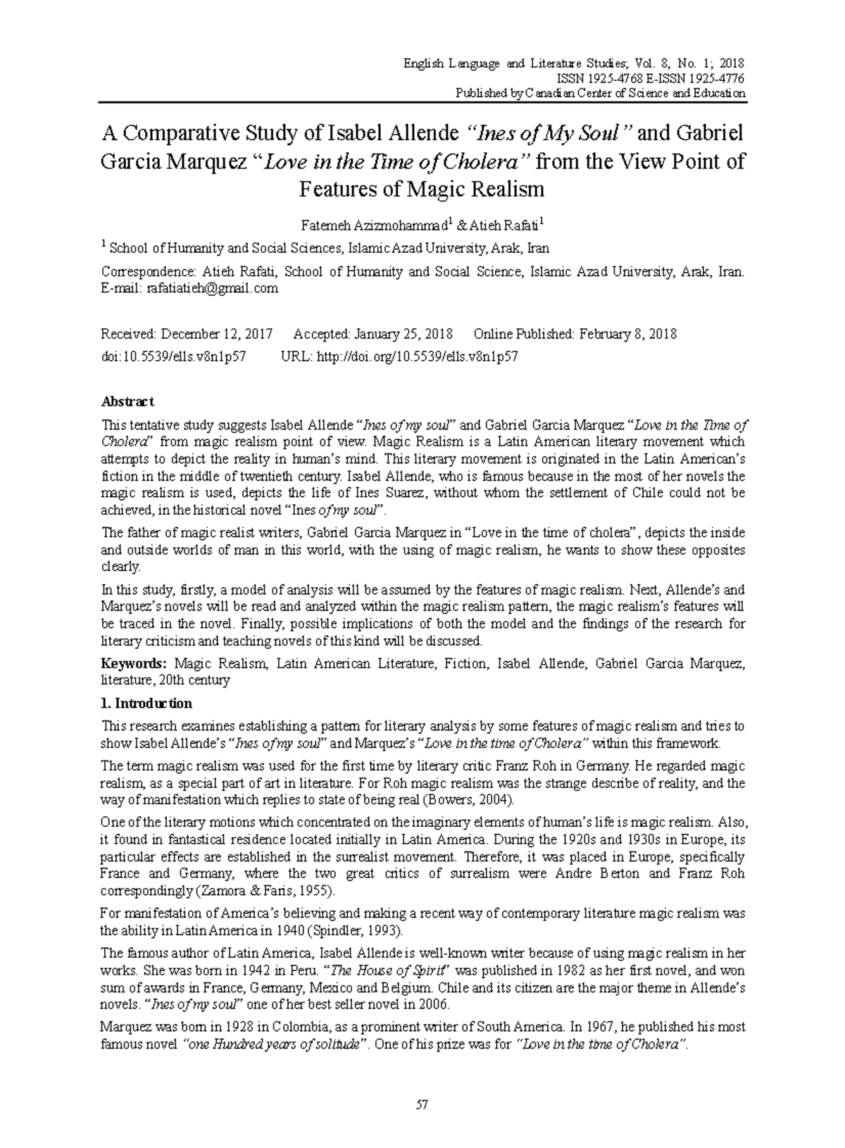 A Comparative Analysis of Magic Realism in Allende's and Marquez's ...