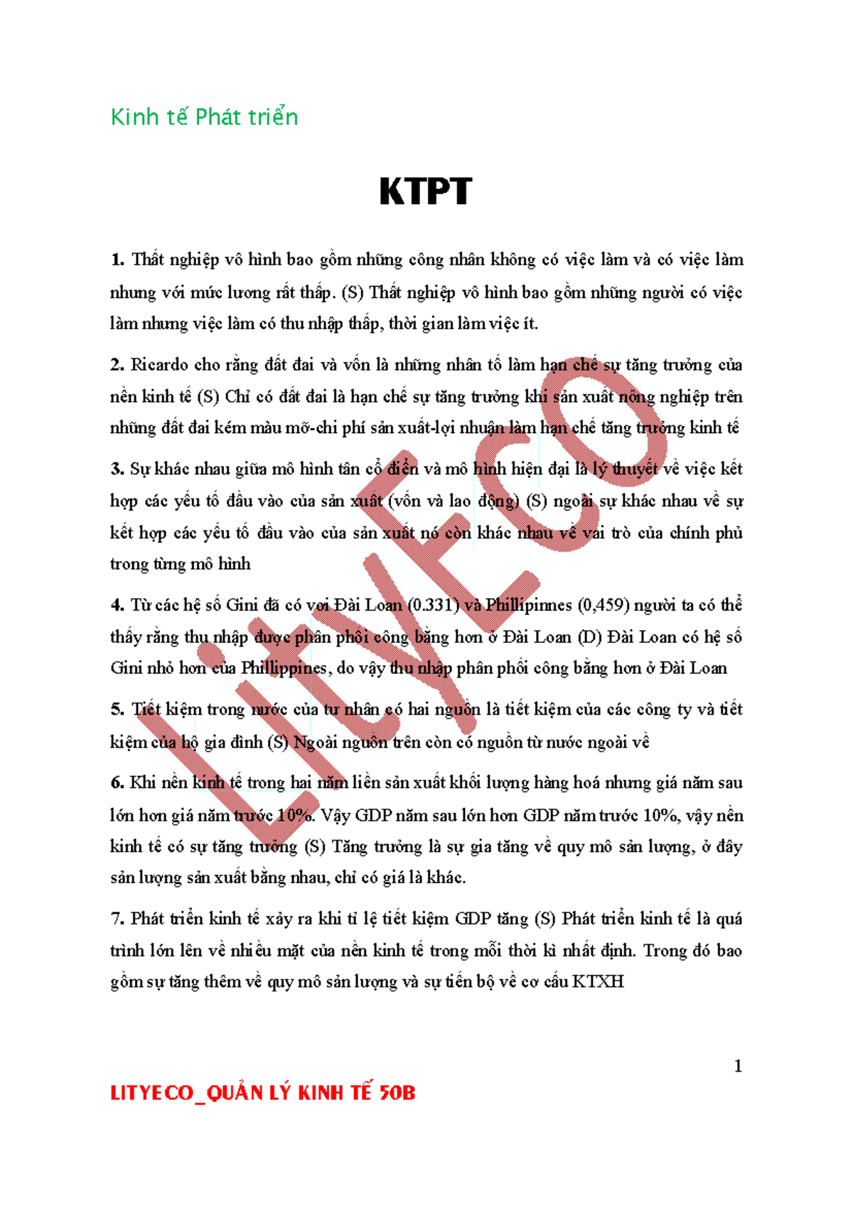 Trắc nghiệm KTPT - exam - 1 KTPT 1. Thất nghiệp vô hình bao gồm những ...