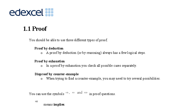 Proof Techniques: Deduction, Exhaustion, and Disproof (AS) - Studocu
