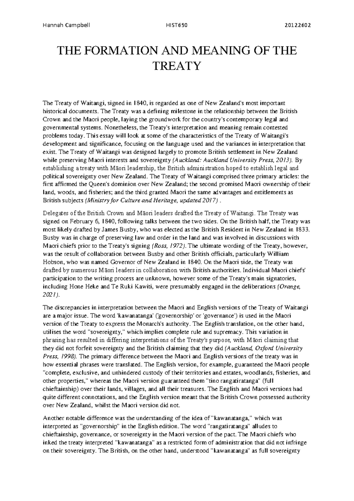 THE Formation AND Meaning OF THE Treaty - THE FORMATION AND MEANING OF ...