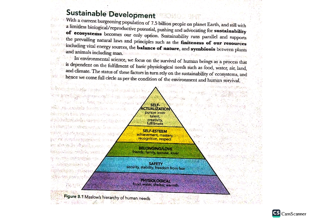 Chapter 5 Final Exam: Sustainable Development in Environmental Science ...
