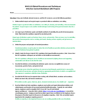 [Solved] 1 Define medical asepsis and surgical asepsis as - Clinical ...