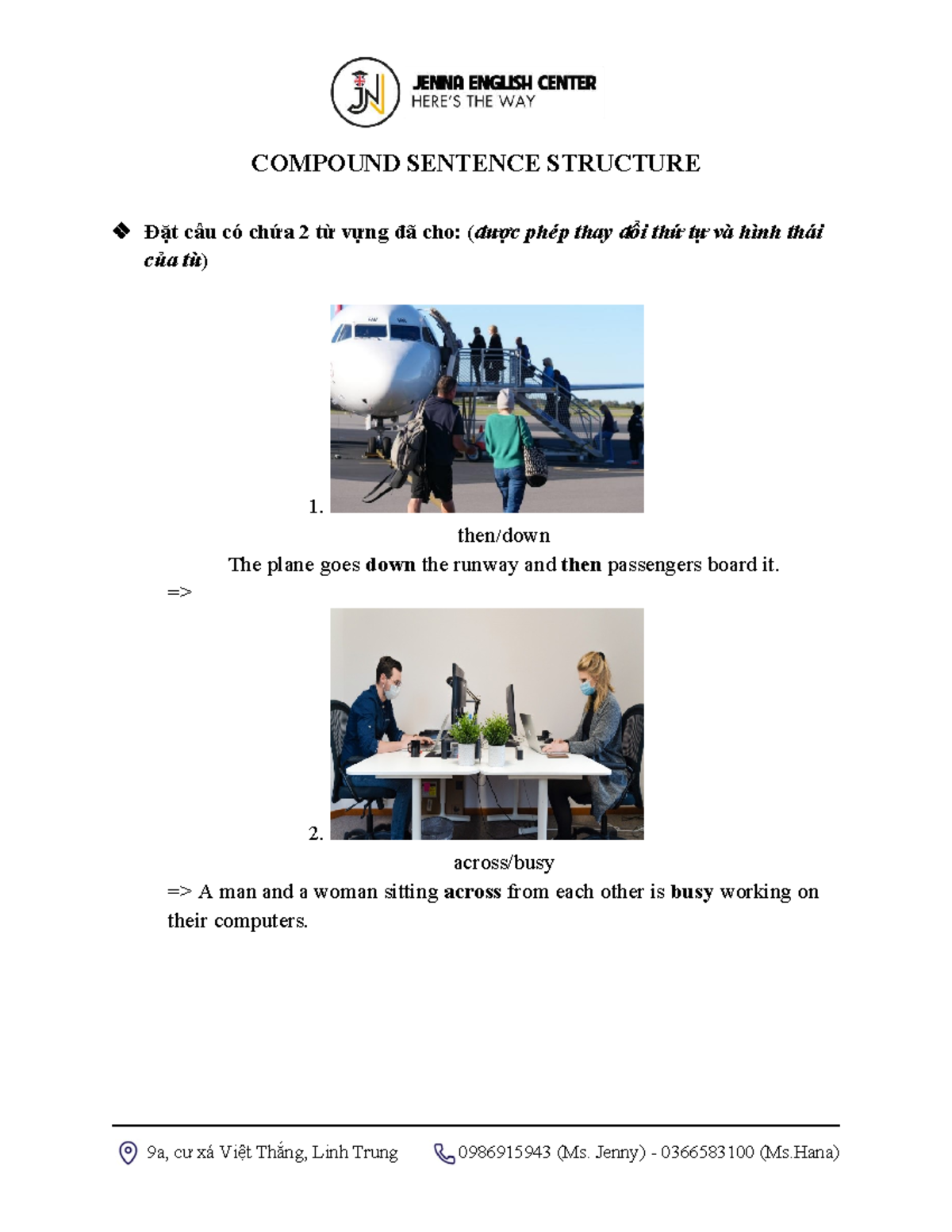 P1 - Compound Sentence Structure Exercises and Key - Studocu