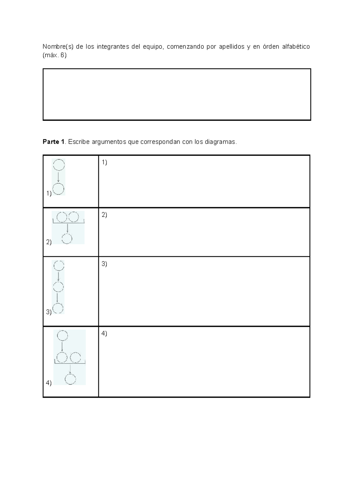 T4 - Trabajo de Lógica: Integrantes y Argumentos en Diagramas - Studocu