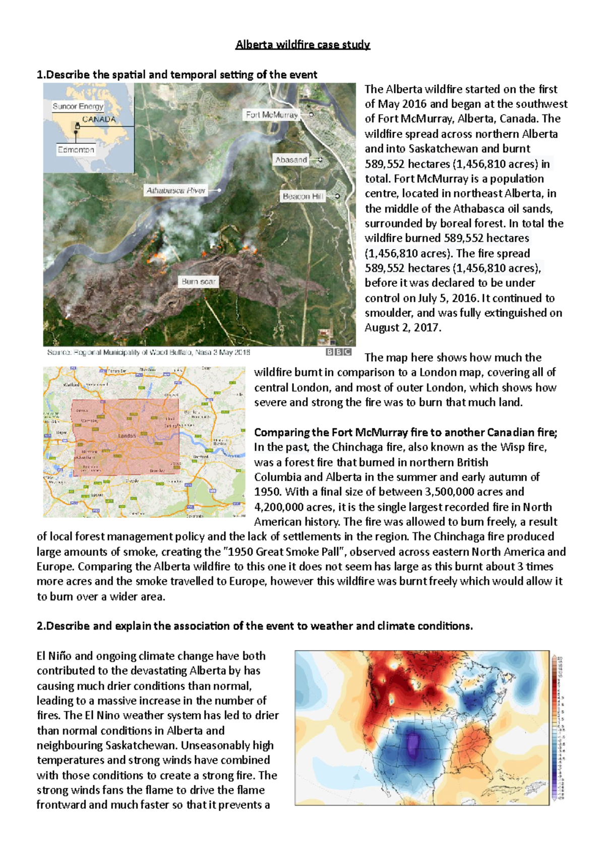 Alberta Wildfire Case Study: Impacts, Causes, and Responses (2016 ...