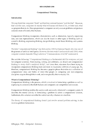 computational thinking theory - UNIVERSITY EXAMINATIONS: 2020 ...