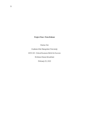 BUS 225 Presentation Project-2 - Buss-225 Project Two Report Prepared ...