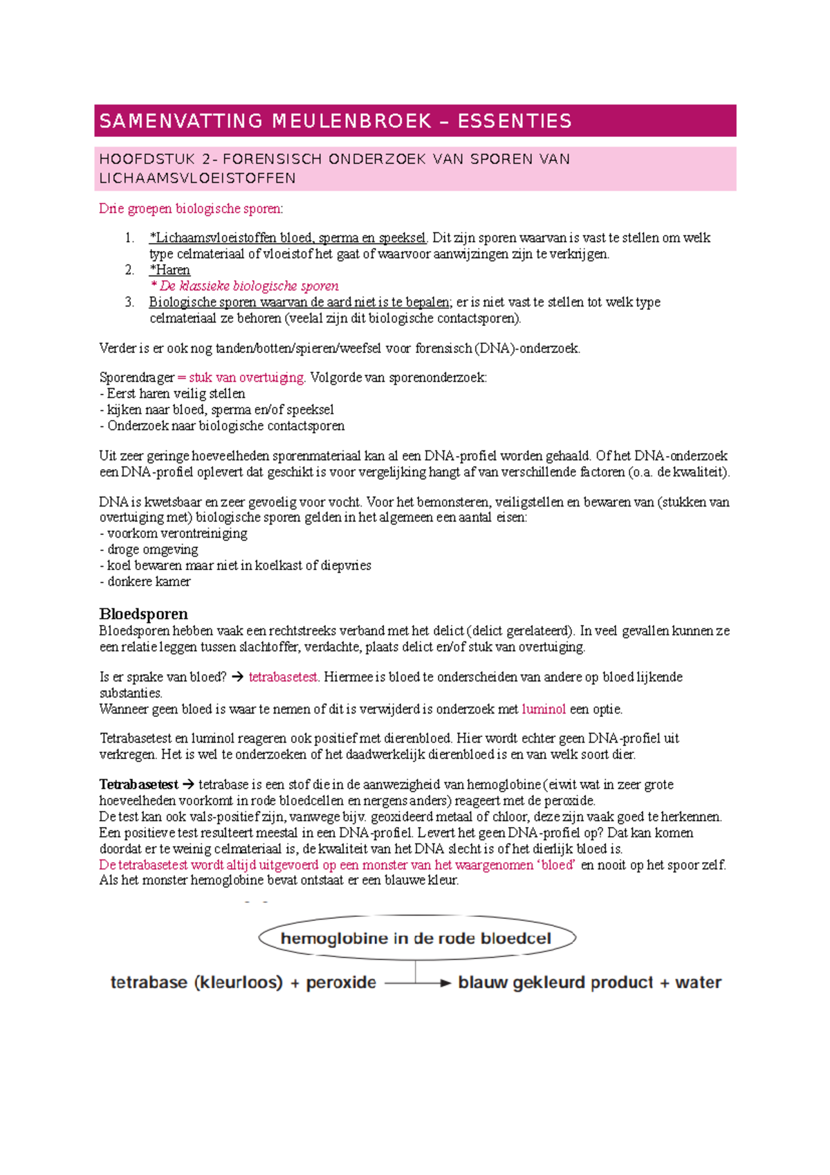 Samenvatting Meulenbroek Forensisch DNA - SAMENVATTING MEULENBROEK ...