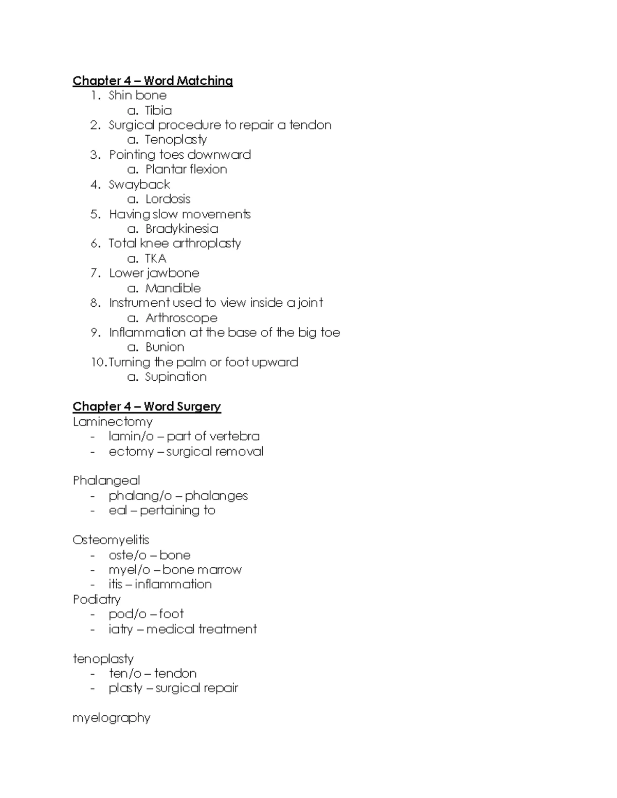 Chapter 6 - Summer Semester - Chapter 6 – Labeling Chapter 6 – Word Surgery Polycythemia - poly ...