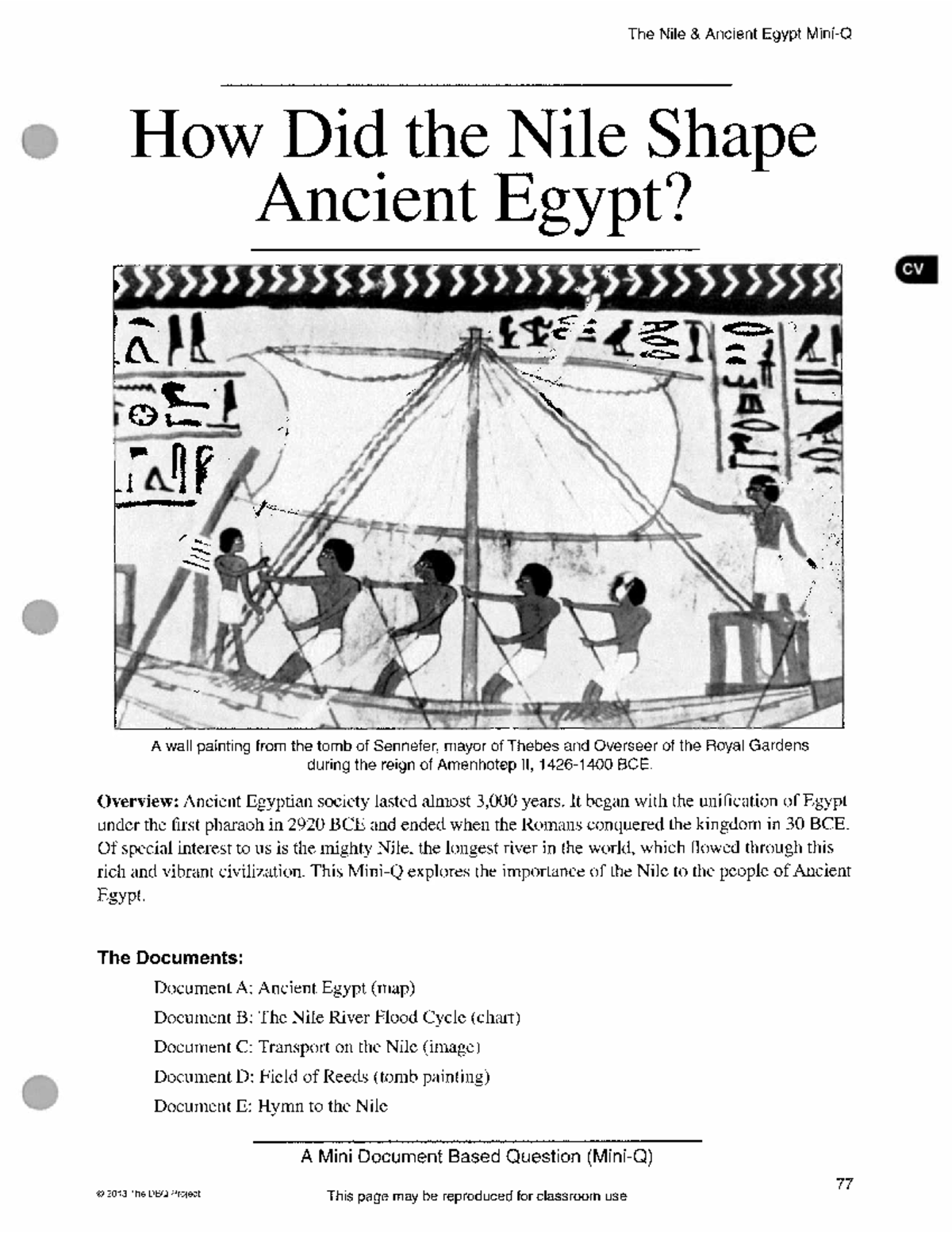 The Nile's Impact on Ancient Egypt: A DBQ Analysis - Studocu