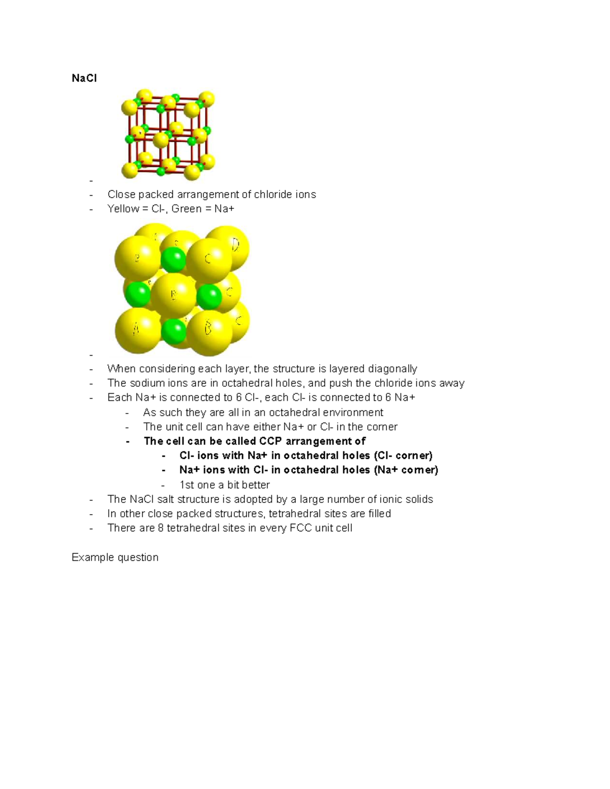 NaCl Structure and Packing Patterns in Ionic Solids - Studocu