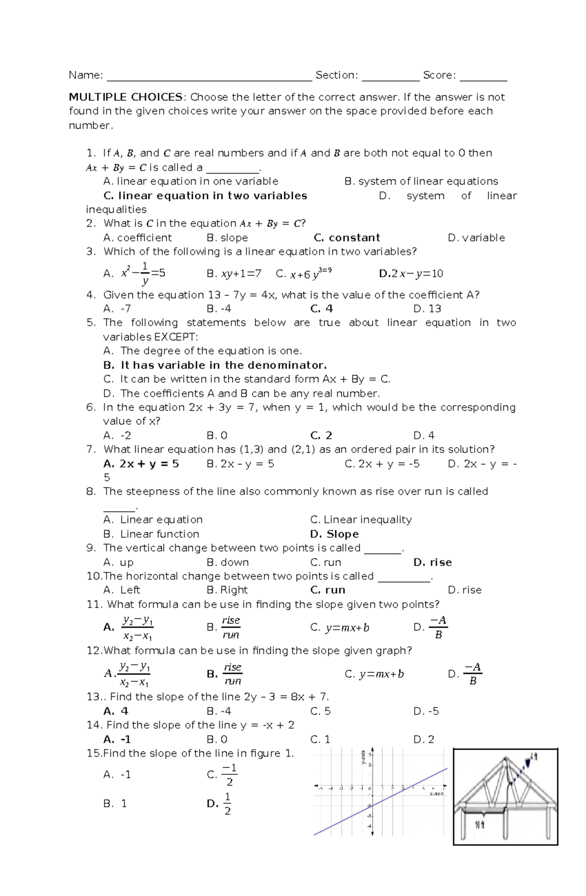 Mathematics G8 - Periodical Exam Review and Practice Questions - Studocu