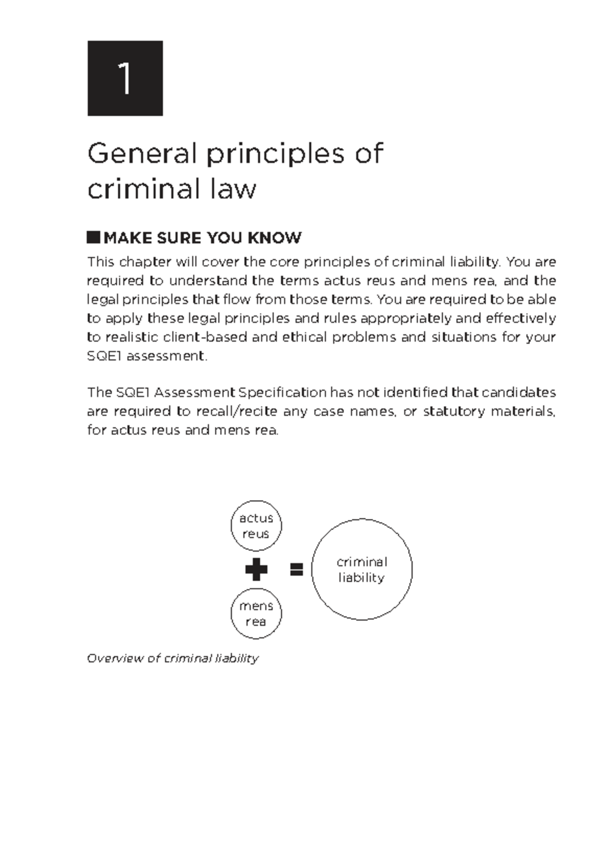 Chapter 1: General Principles of Criminal Law for SQE1 Exam - Studocu