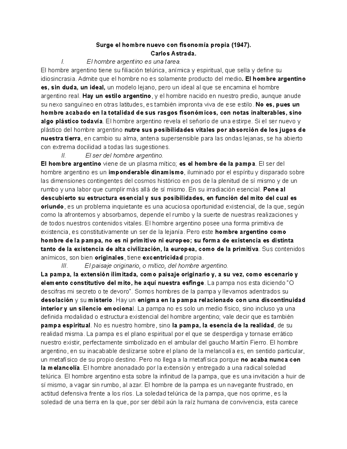 Pensamiento de Carlos Astrada sobre el Hombre Argentino - Studocu