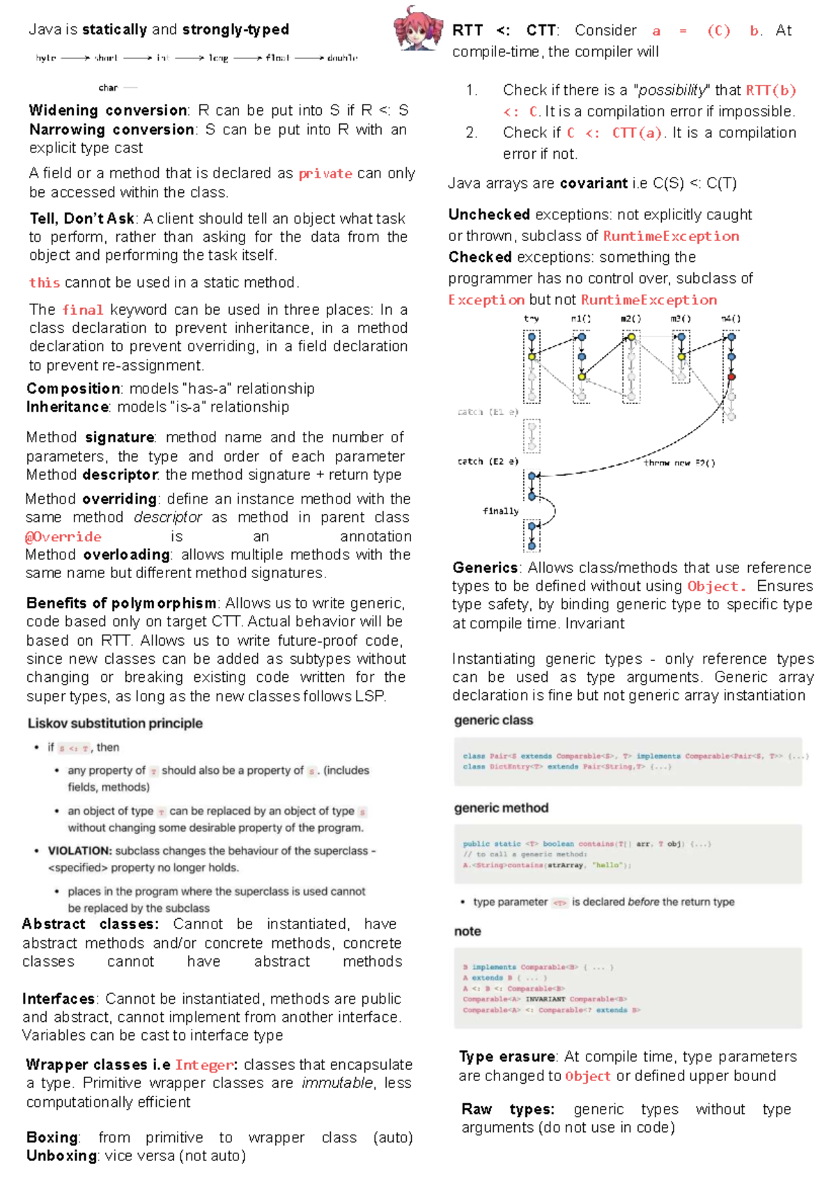 CS2030S Final Exam Cheatsheet: Java Type Conversions & Concepts - Studocu