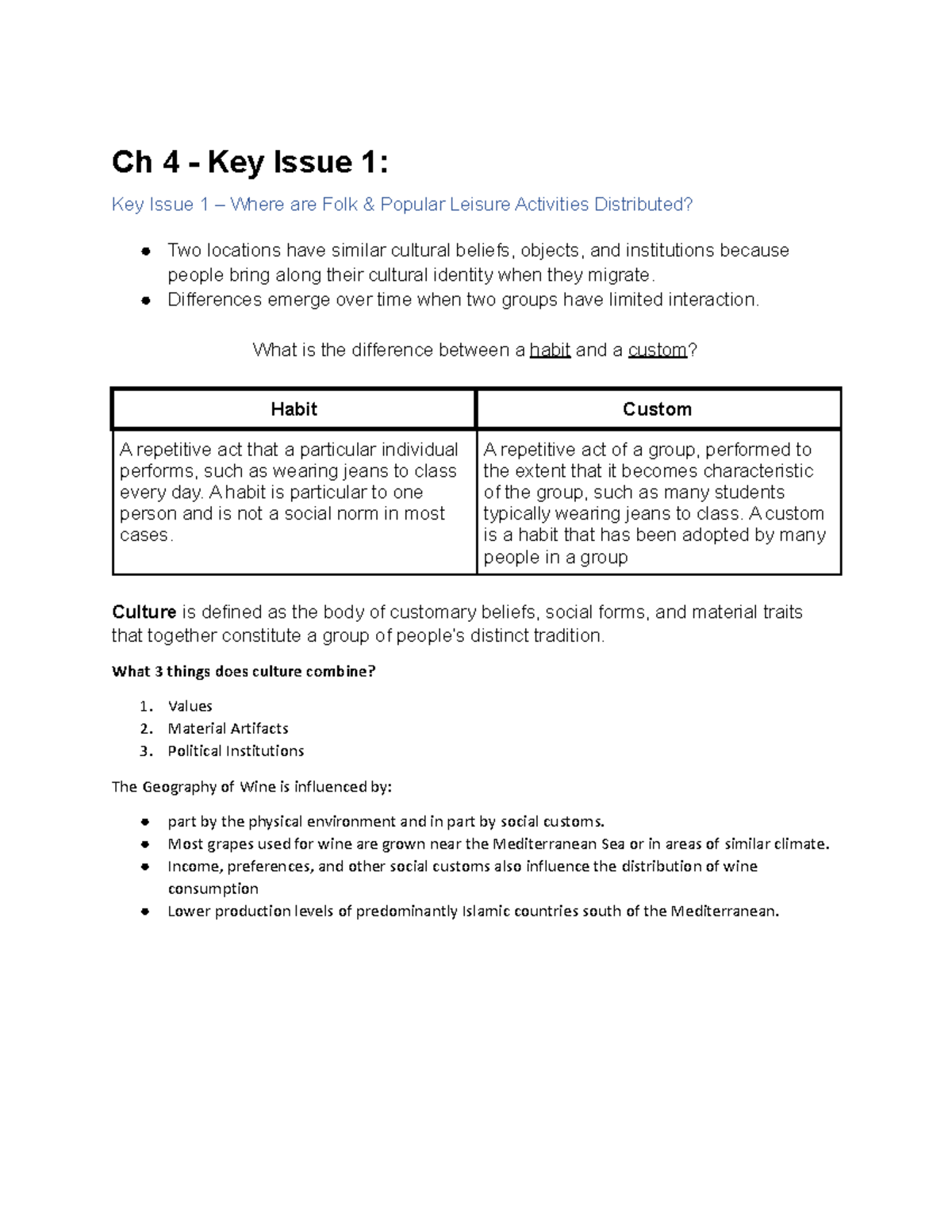 AP Hu G Notes Chapter 4 - Ch 4 - Key Issue 1: Key Issue 1 – Where are ...