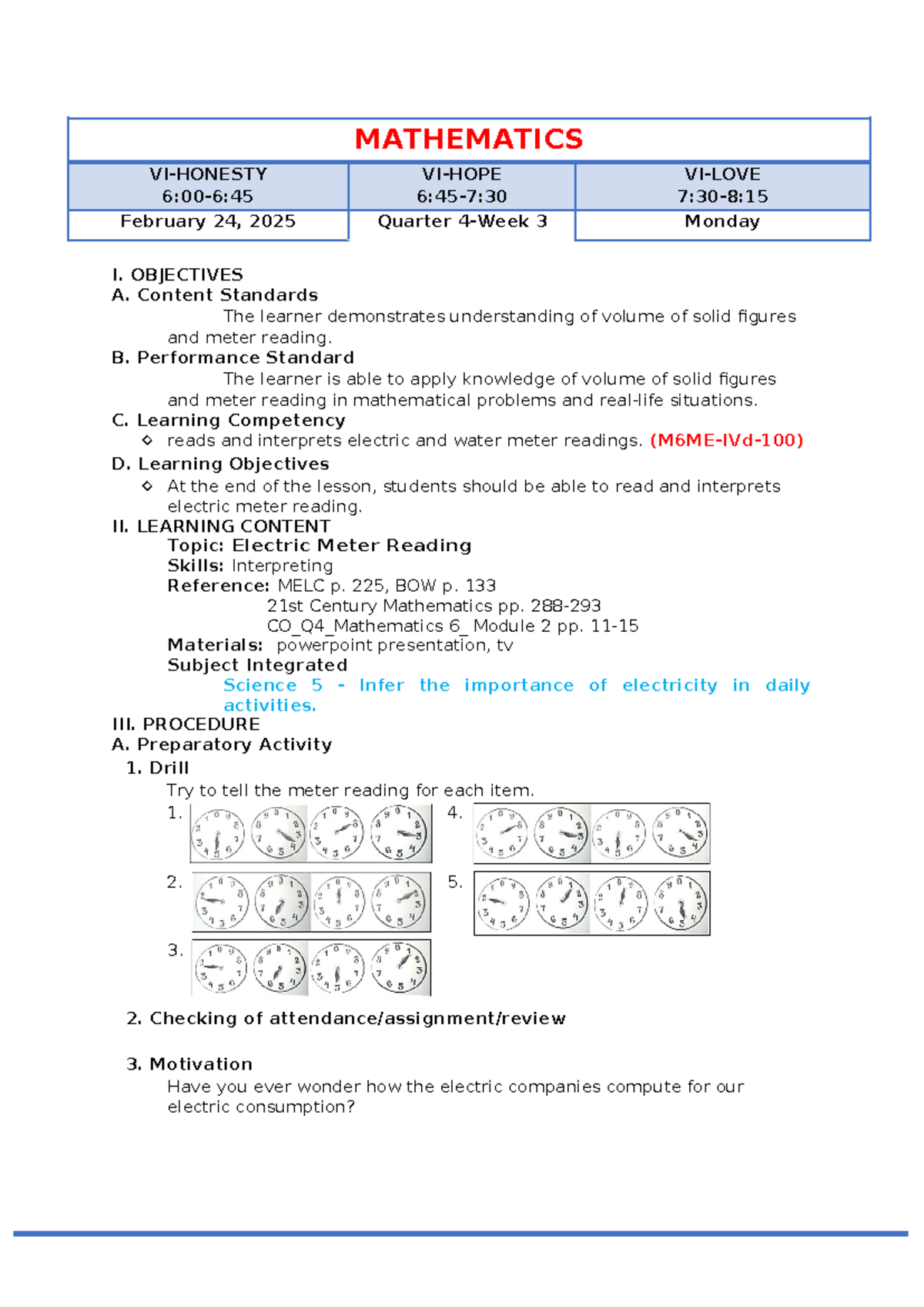 MATH 6 Q4 Week3 D1 2 - MATH DLP - MATHEMATICS VI-HONESTY 6:00-6: VI ...