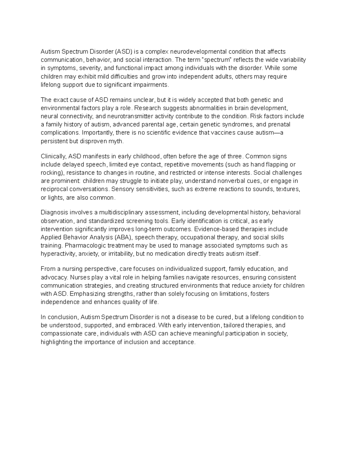 Understanding Autism Spectrum Disorder (ASD): Key Insights and Care ...