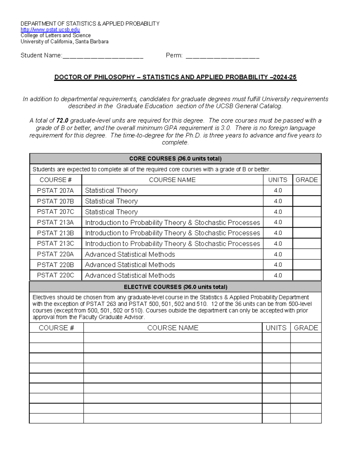 PhD in Statistics & Applied Probability 2024-25 Program Guide - Studocu