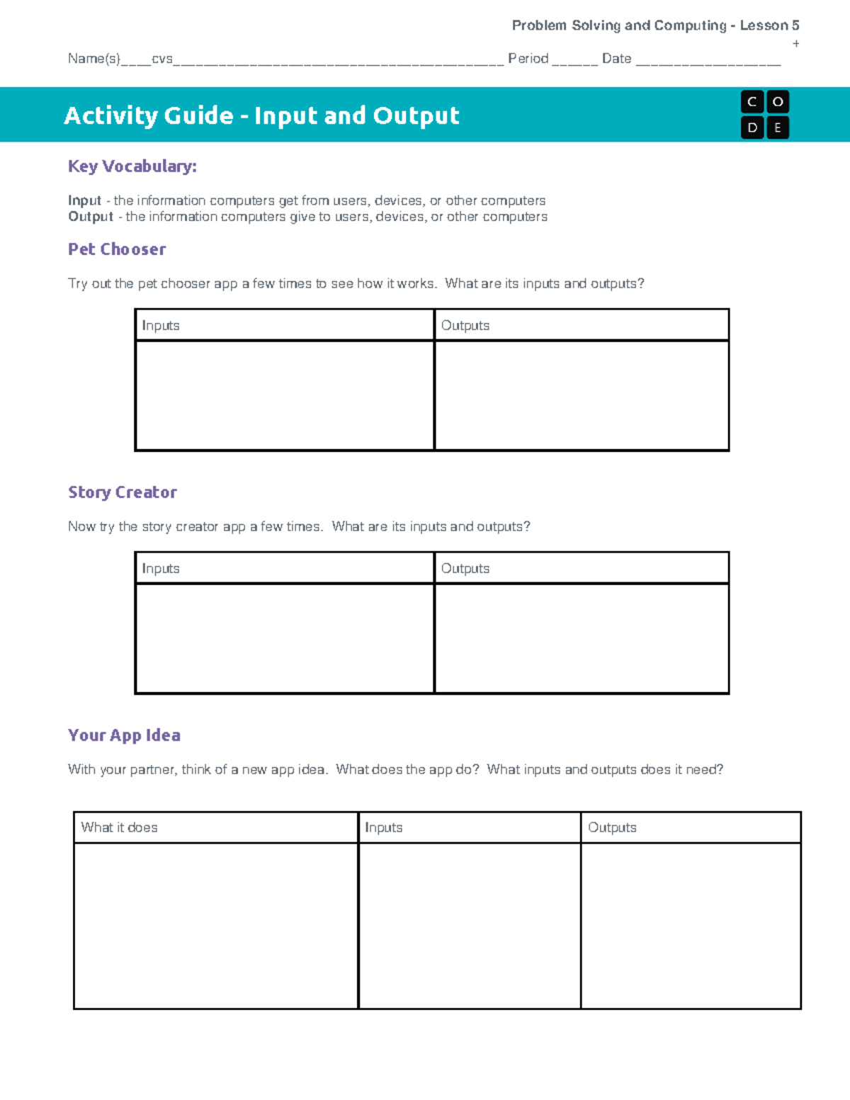 Lesson 5: Exploring Input and Output in Computing - Studocu