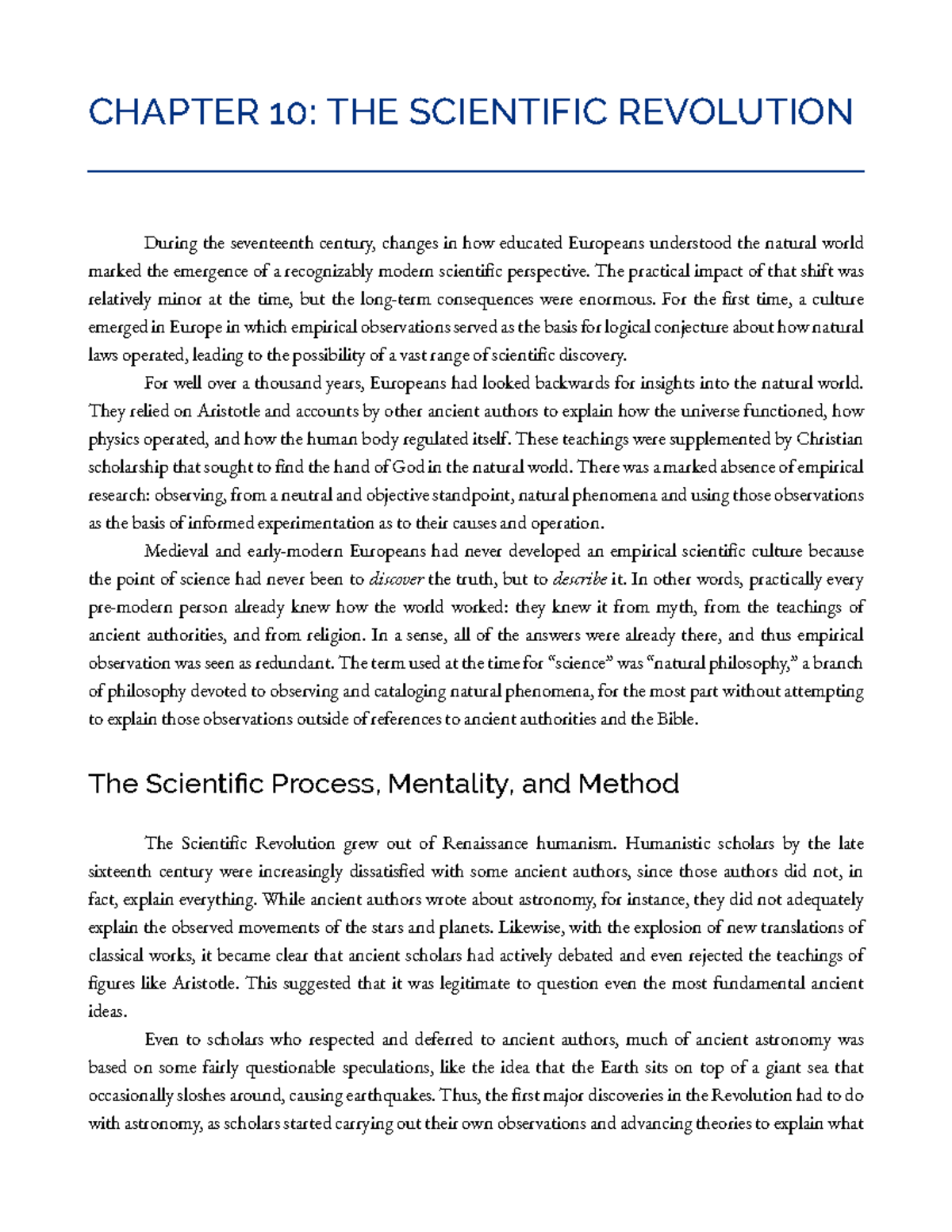 Final Exam Notes on CH 10: The Scientific Revolution - Western Civ ...