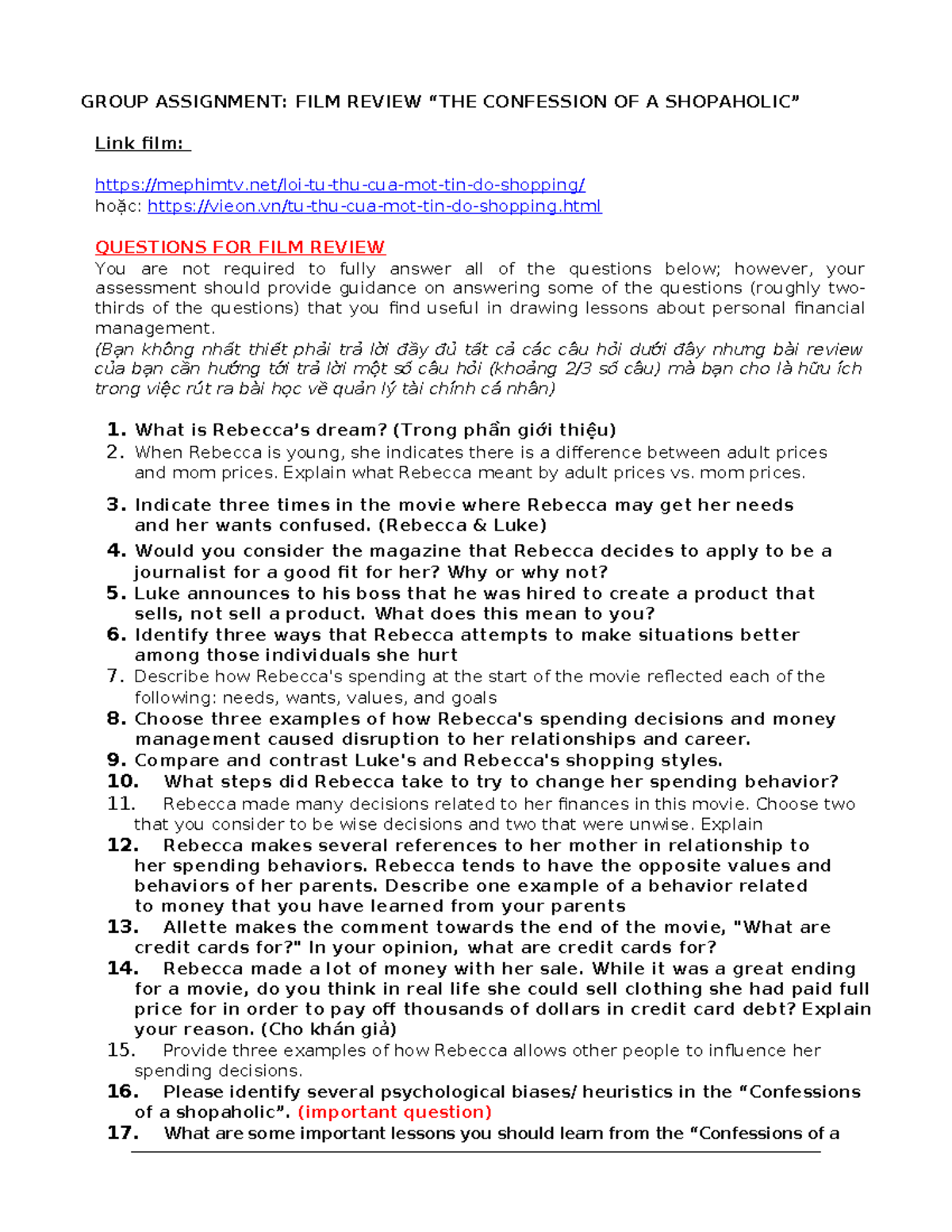 PF Group Assignment Film Review - GROUP ASSIGNMENT: FILM REVIEW “THE ...