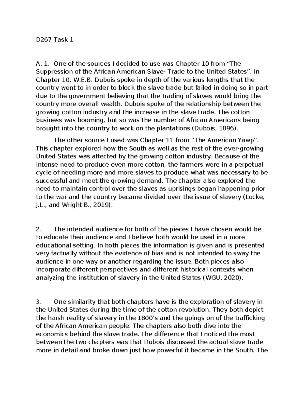 D267 Task 1 - Passed First try. - D267 Task 1 A. 1. One of the sources ...