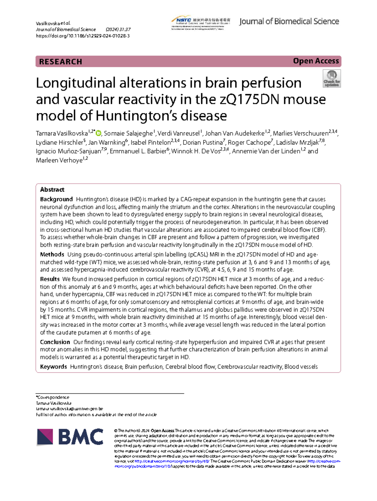 Longitudinal Changes in Brain Perfusion and Vascular Reactivity in ...