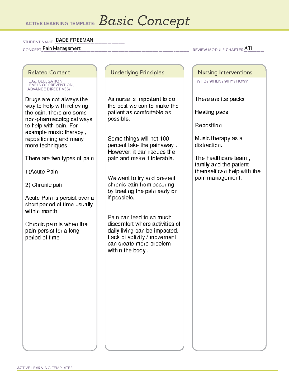 ATI Template 2 - Educational - NUR200 - ACTIVE LEARNING TEMPLATES Basic ...