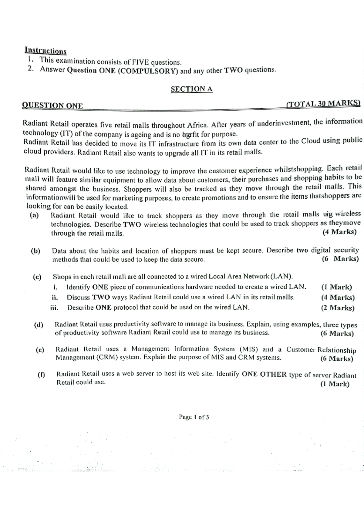 IT Systems and Security Exam Questions (COMP3301) - Studocu