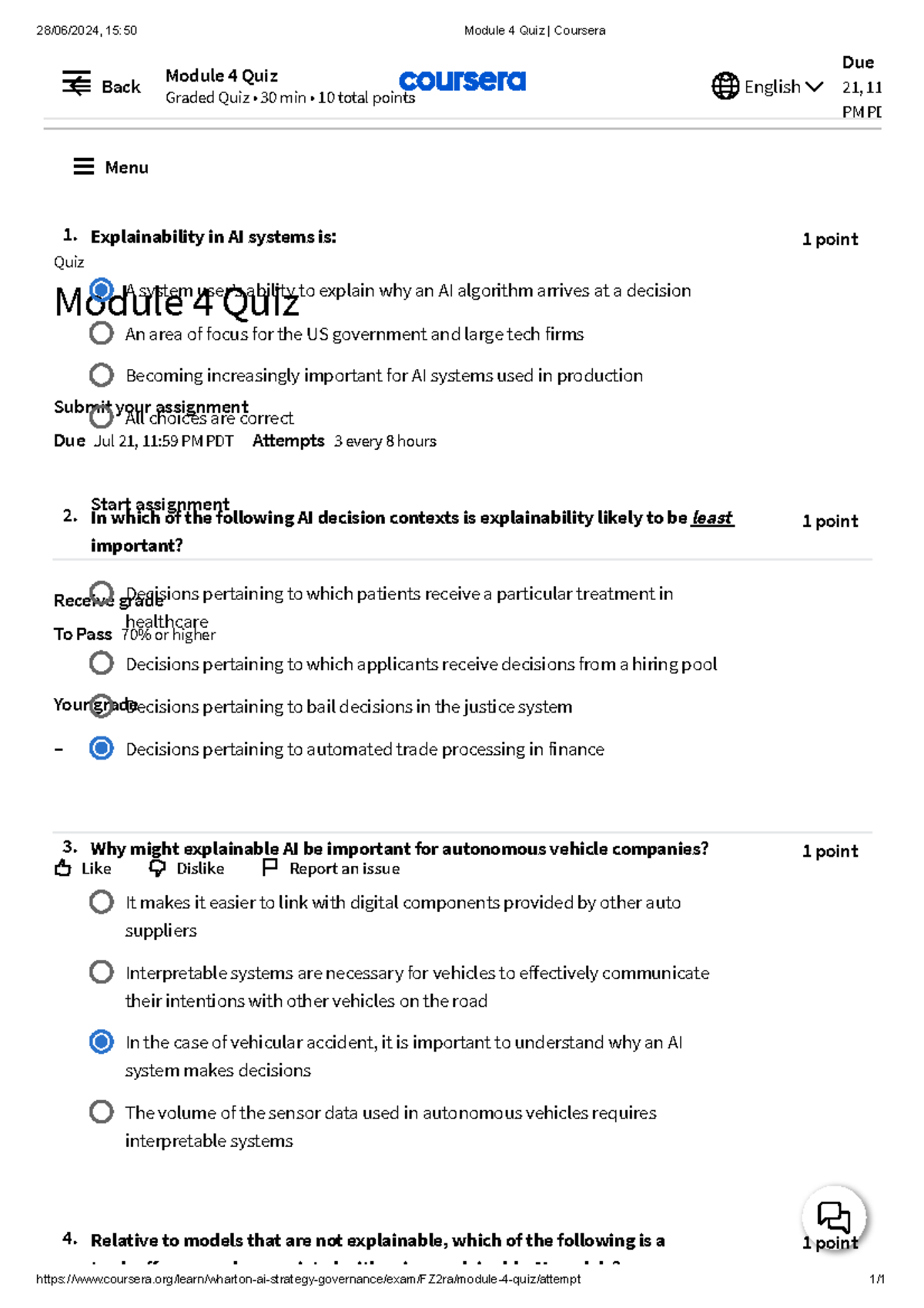 Module 4 Quiz Answers - Coursera Recheck Guide - Studocu