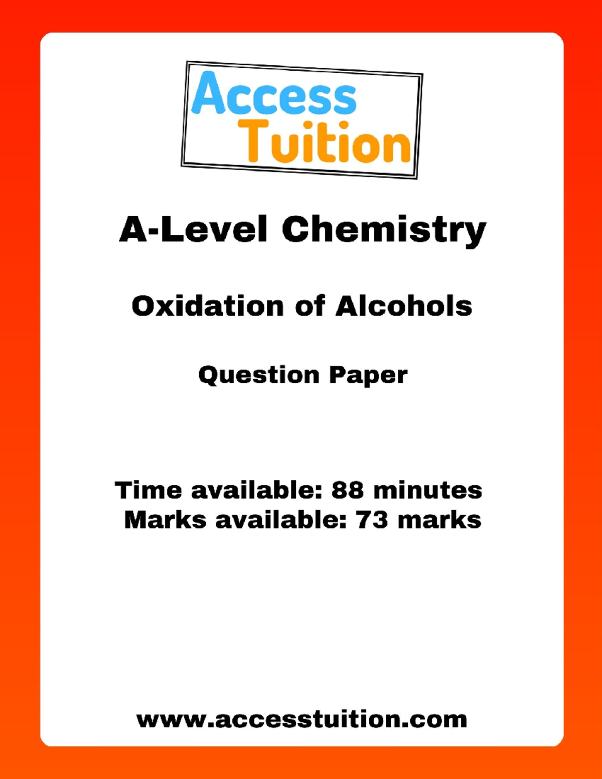 Oxidation of Alcohols: QP for Organic Chemistry Lab - Studocu