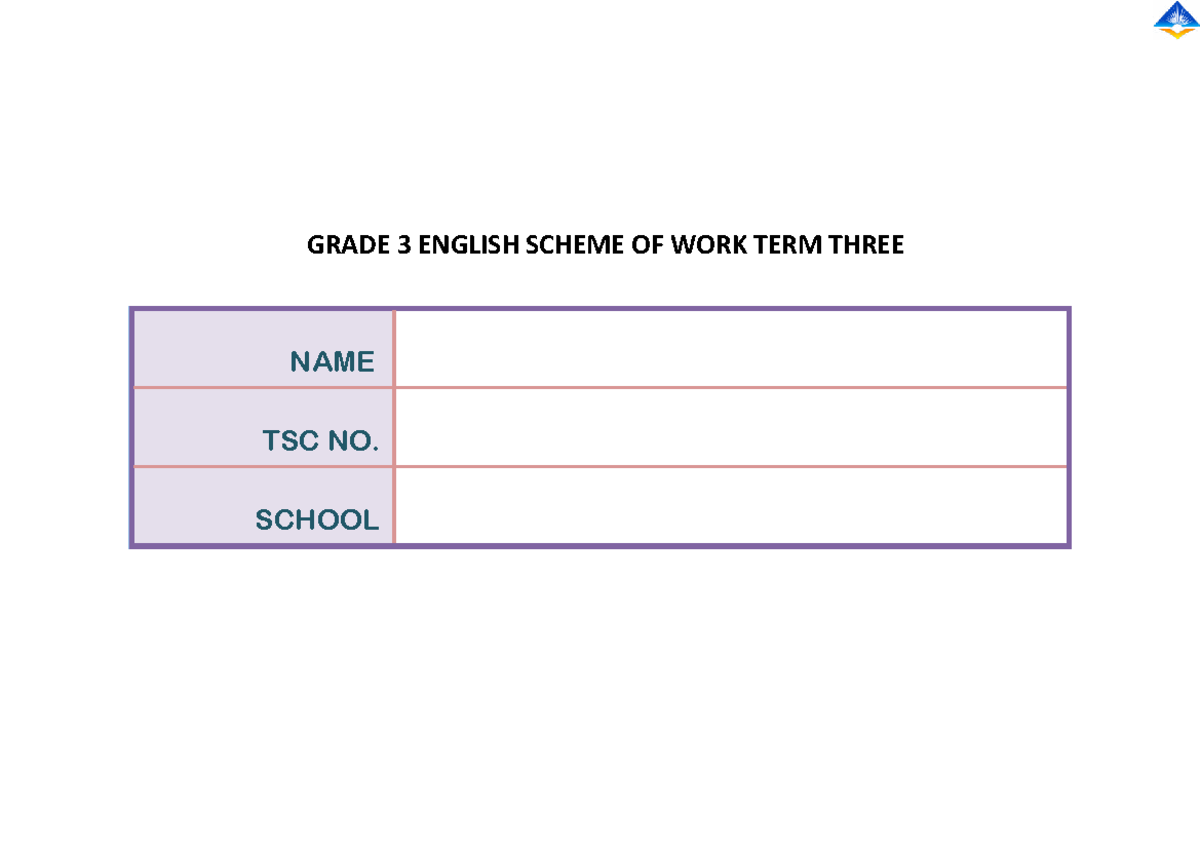 Grade 3 English Scheme of Work: Term 3 Activities and Learning Outcomes ...