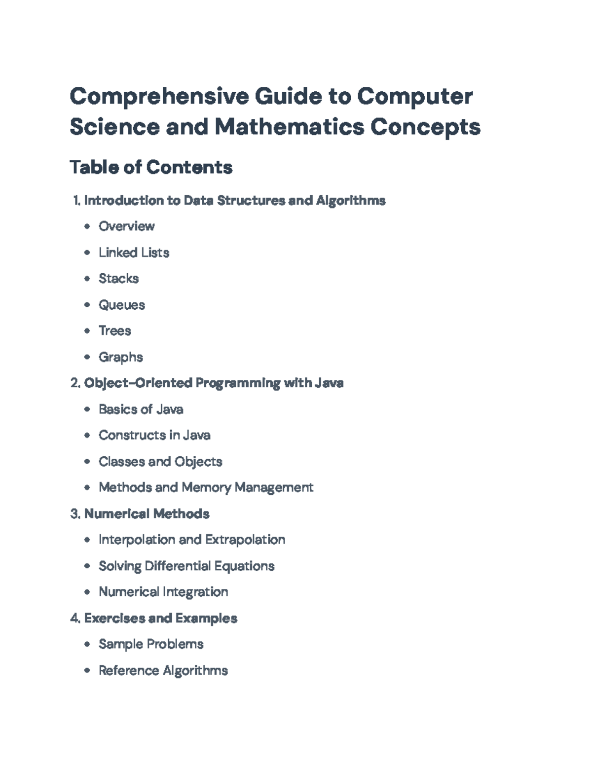 Comprehensive Guide to CS & Math Concepts: Data Structures & Java ...