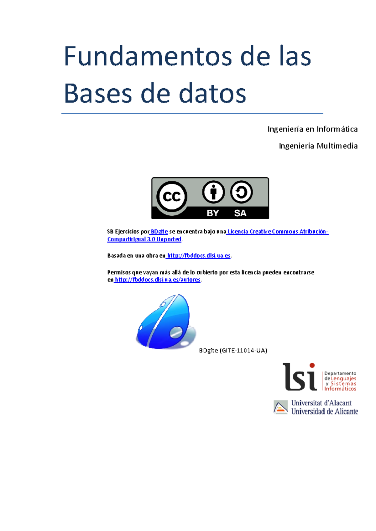 Soluciones Ejercicios de Bases de Datos - GITE-11014-UA - Studocu