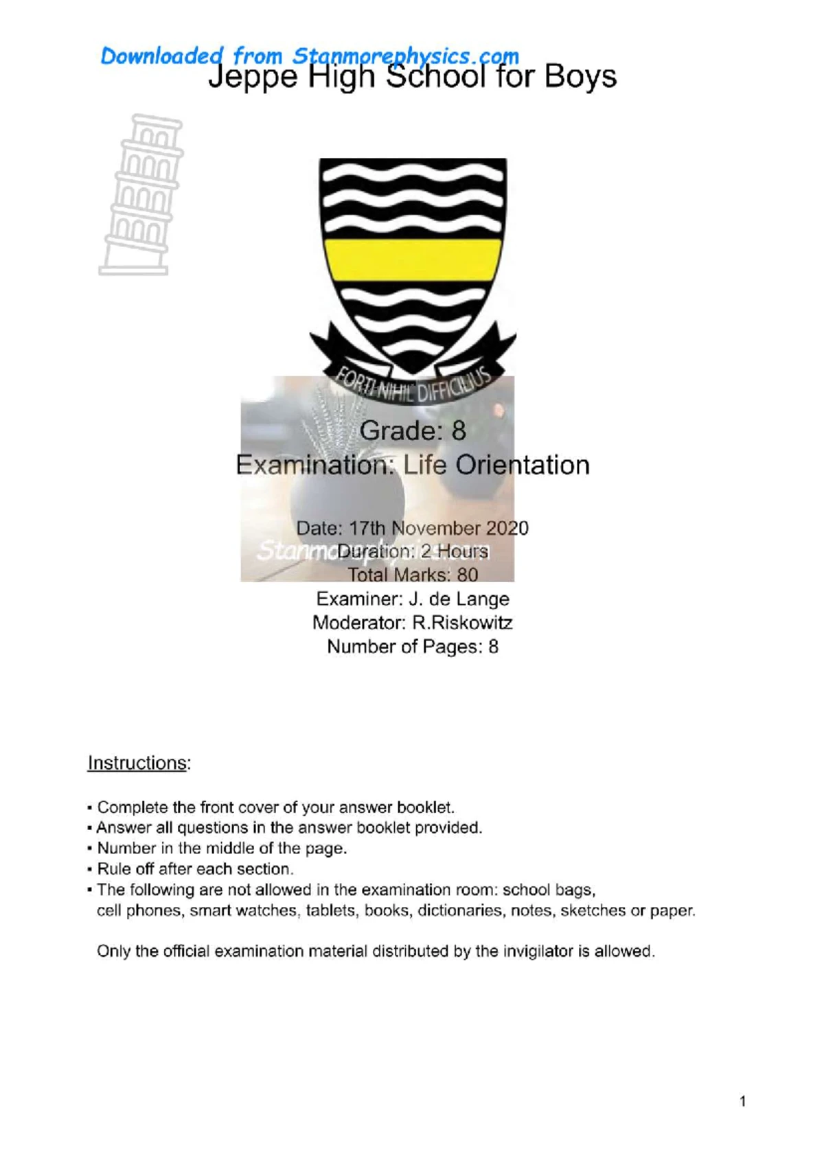 Natural Sciences Grade 8 November 2023 Exam QP & Memo - Studocu