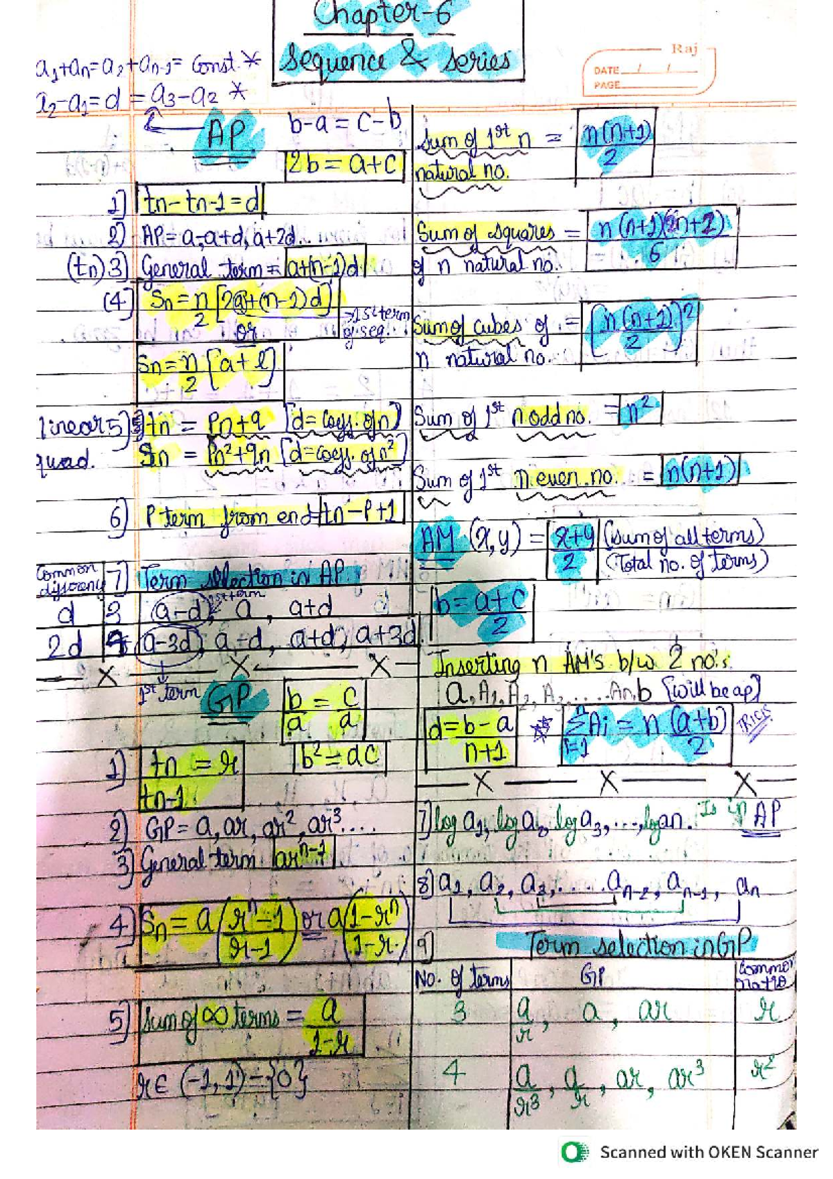 Sequence and Series (Short Notes) - Math 101 Final Exam Review - Studocu
