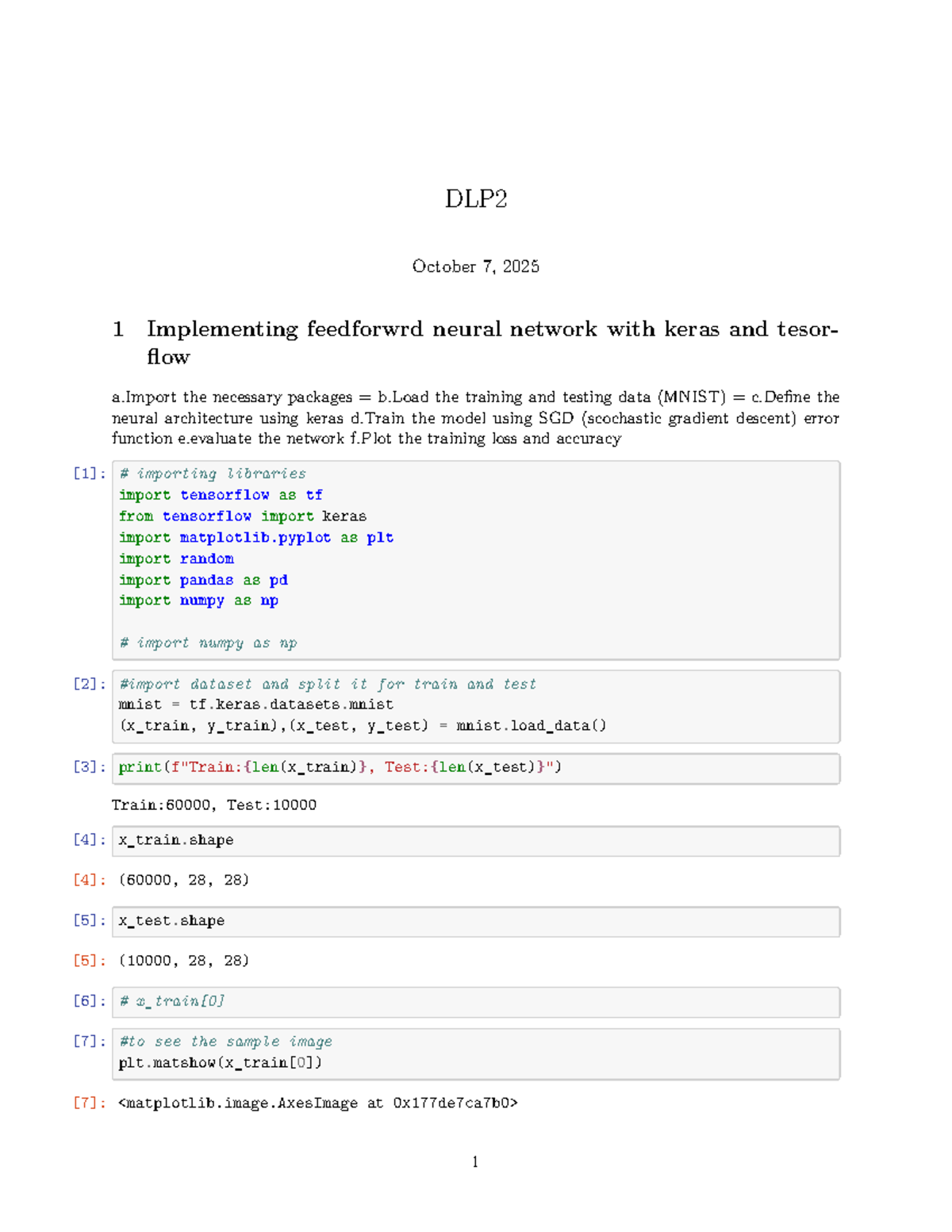 DLP2 - Implementing Feedforward Neural Network with Keras - Studocu