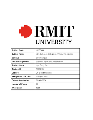 S1 BUSM2578 Assessment 1 Written Report Format Guide Final - RMIT ...