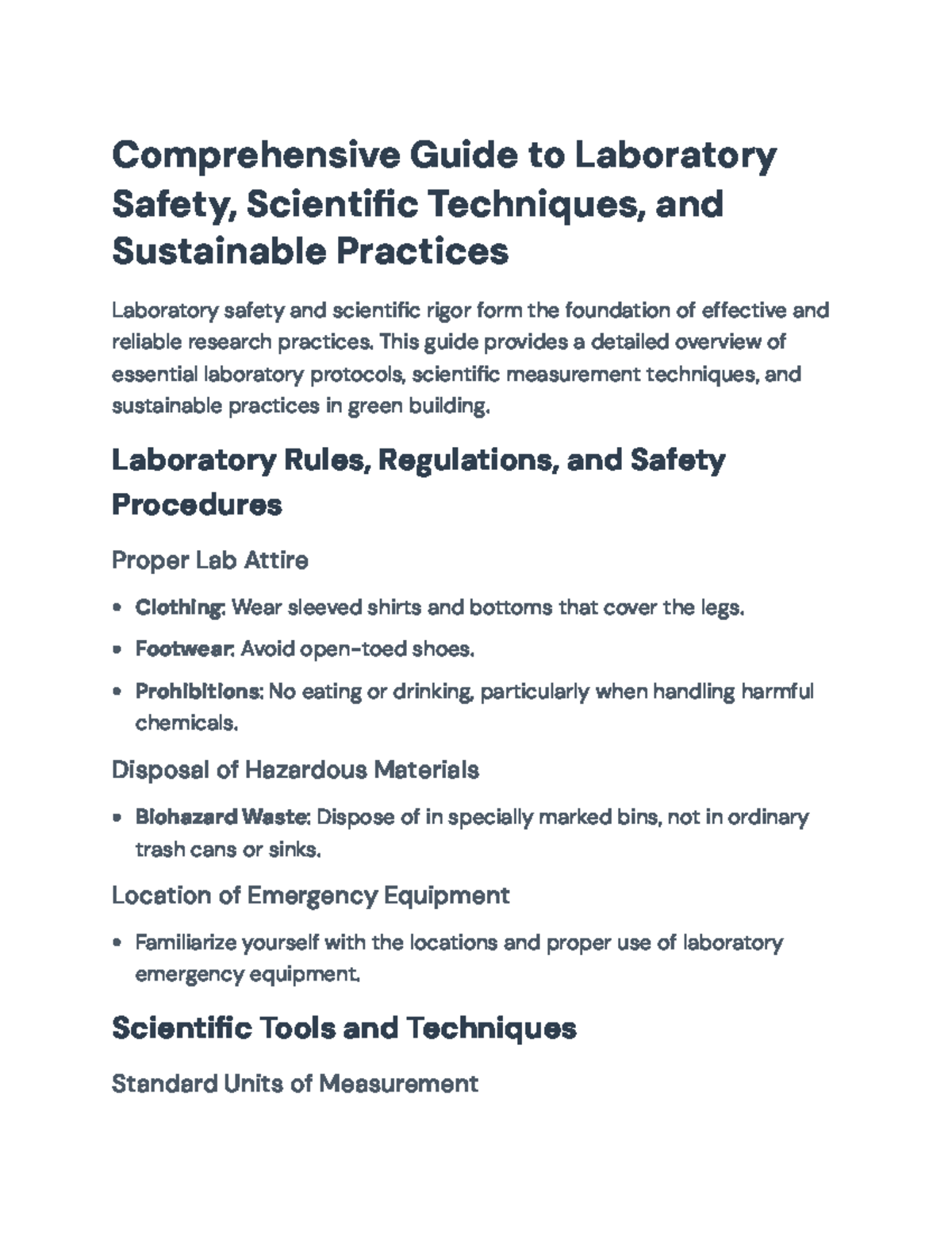 Comprehensive Guide to Laboratory Safety and Sustainable Practices ...