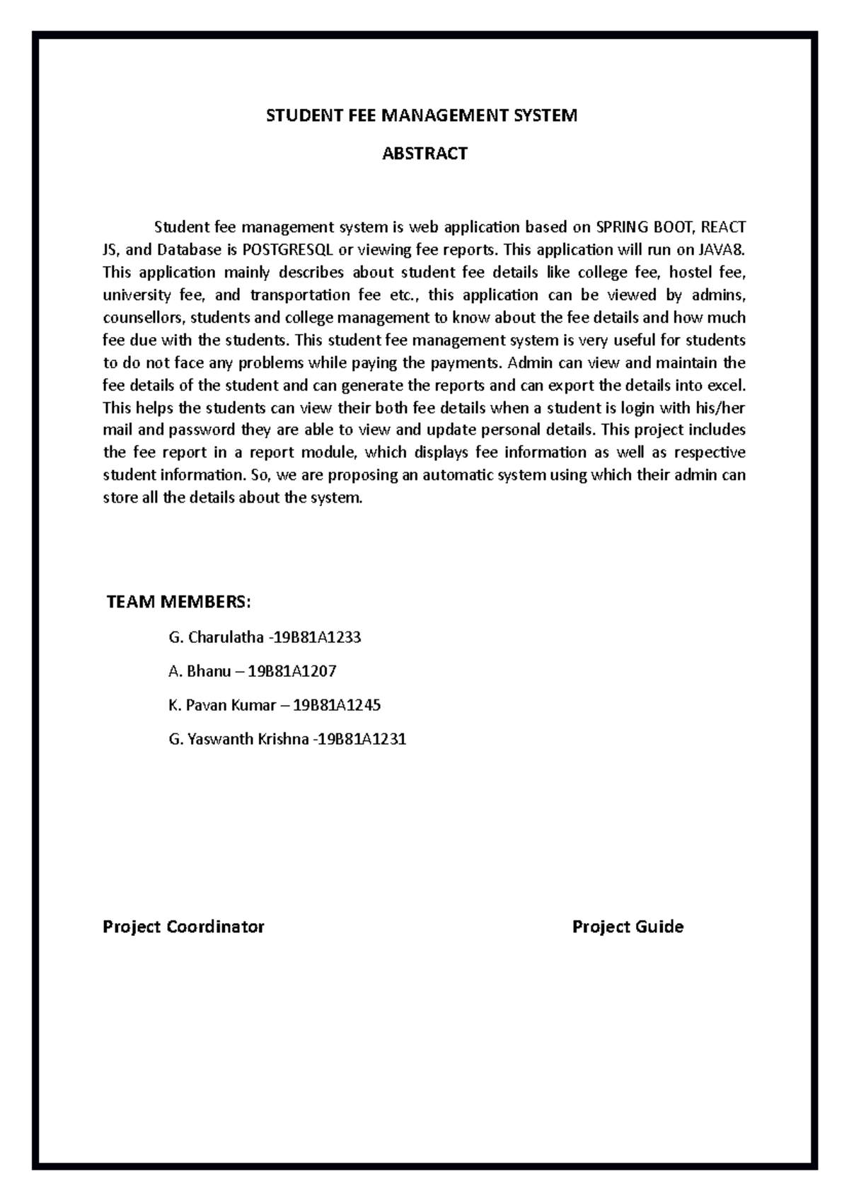 Student FEE Management System - STUDENT FEE MANAGEMENT SYSTEM ABSTRACT ...