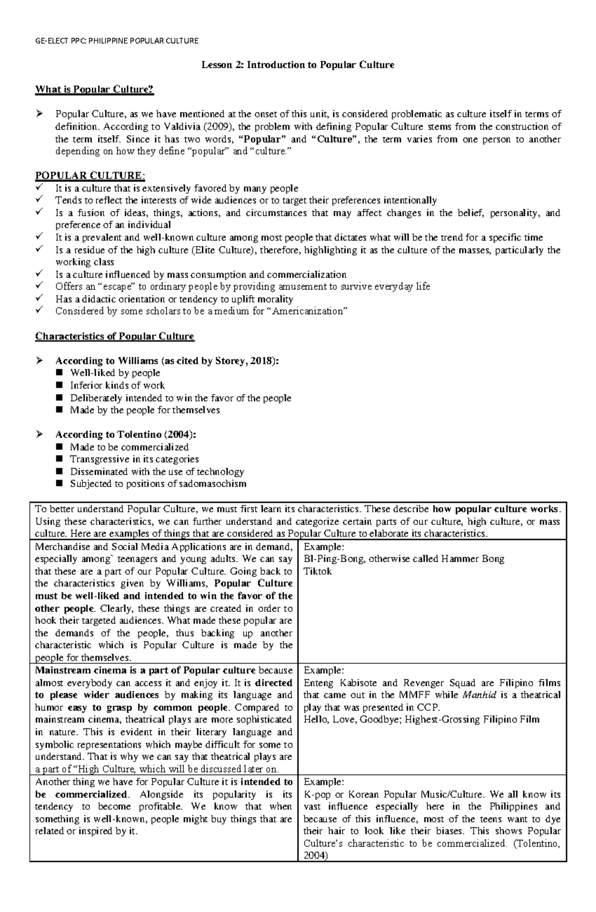 PPC: PHILIPPINE POPULAR CULTURE Lesson 2 - Understanding Popular ...