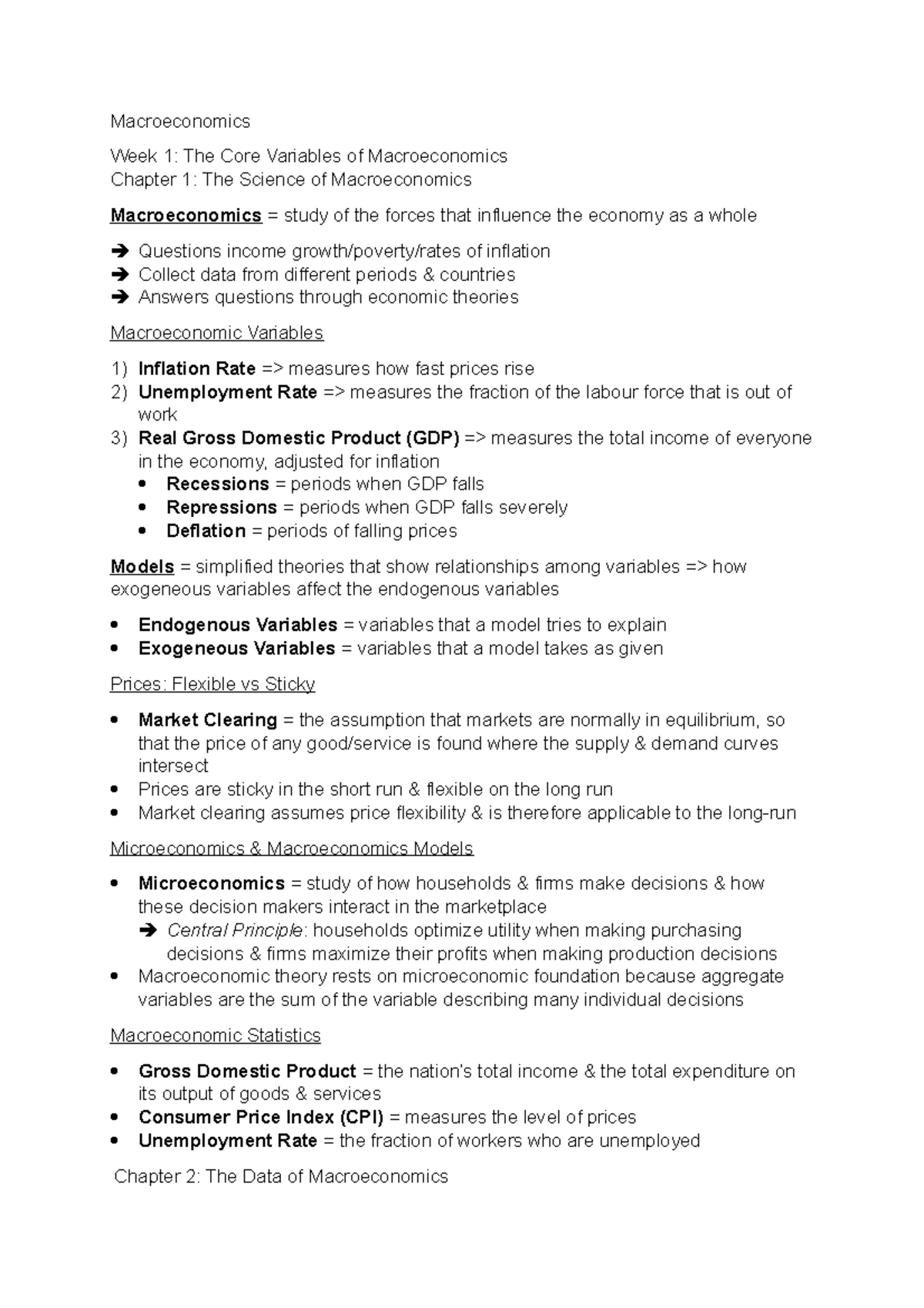 Macroeconomics 101: Insights on Key Variables and Concepts - Studeersnel