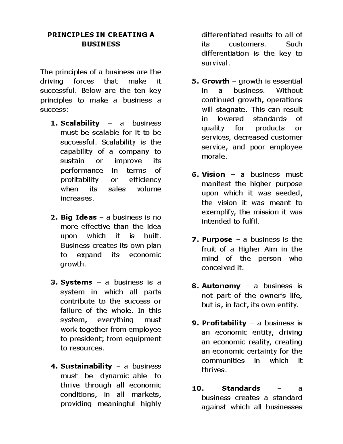 Principles of Successful Business Creation: Key Concepts Explained ...