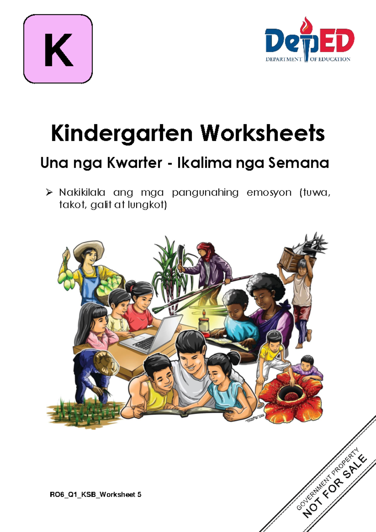 Q1-W5-Kindergarten Emotions & Activities Worksheet 5 - Studocu