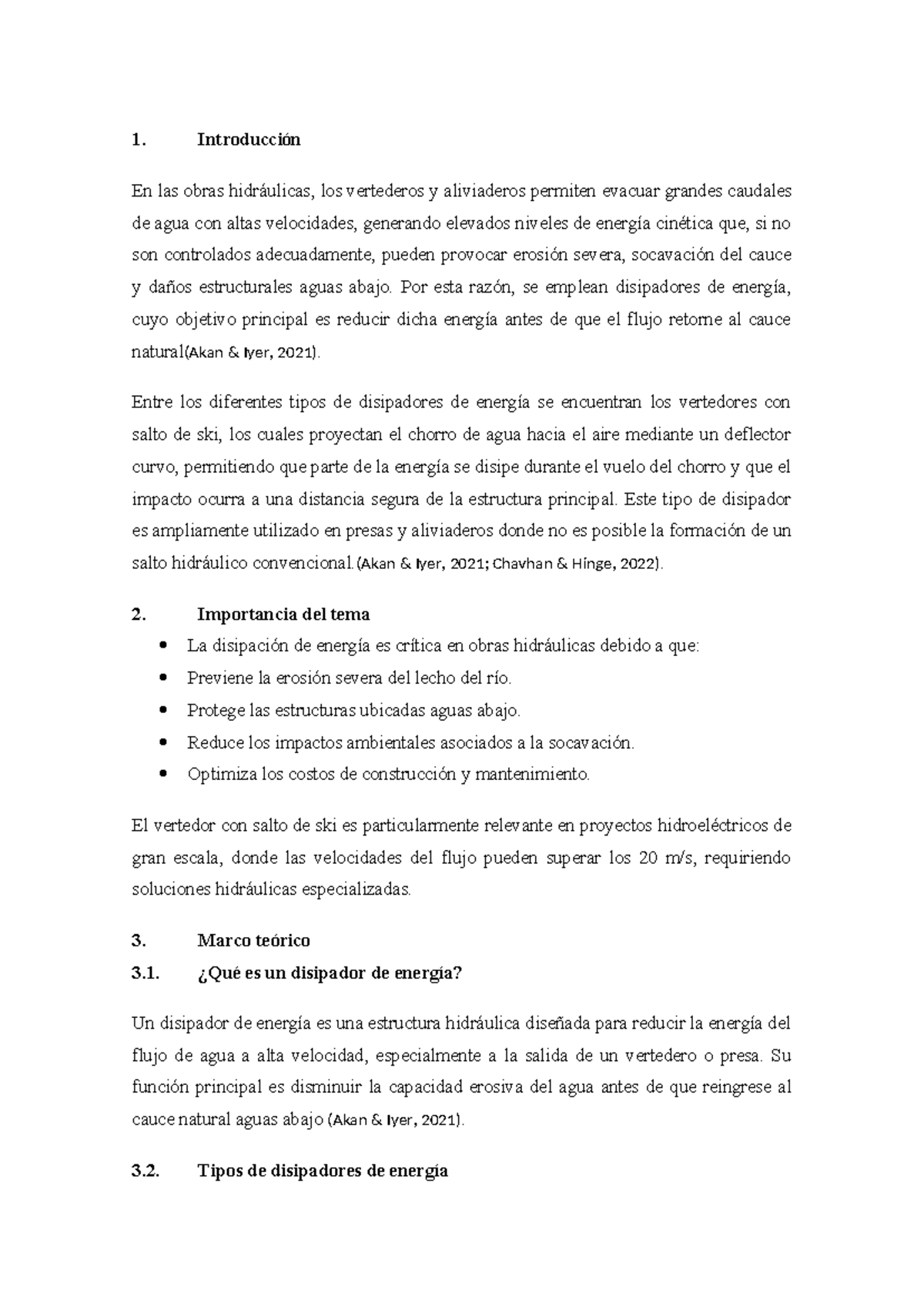 Estudio sobre el Vertedero con Salto de Ski en Obras Hidráulicas - Studocu